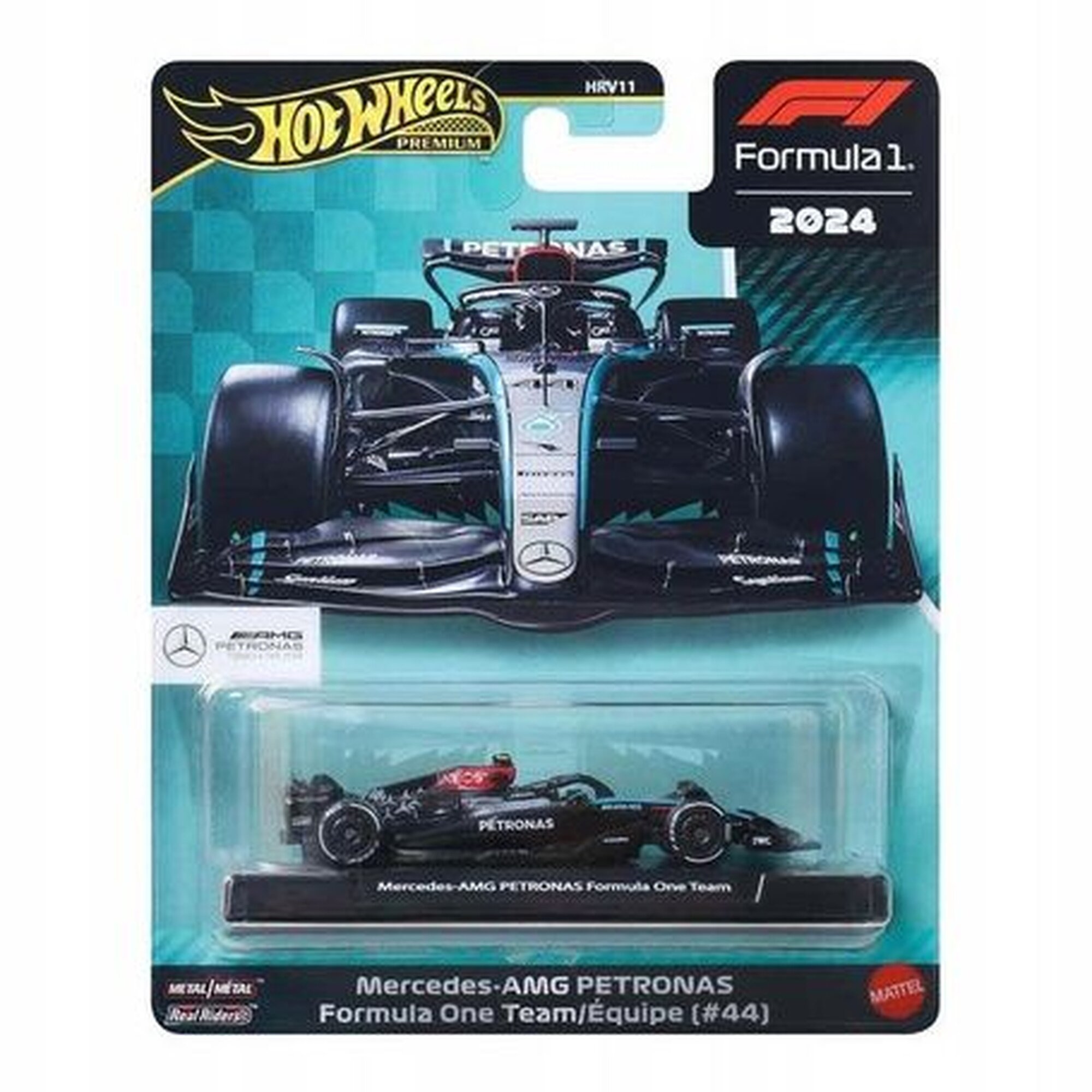Игрушечный транспорт Hot Wheels PREMIUM - 2024 Mercedes-AMG Petronas F1 Team (#44), 1:64 - JBM16