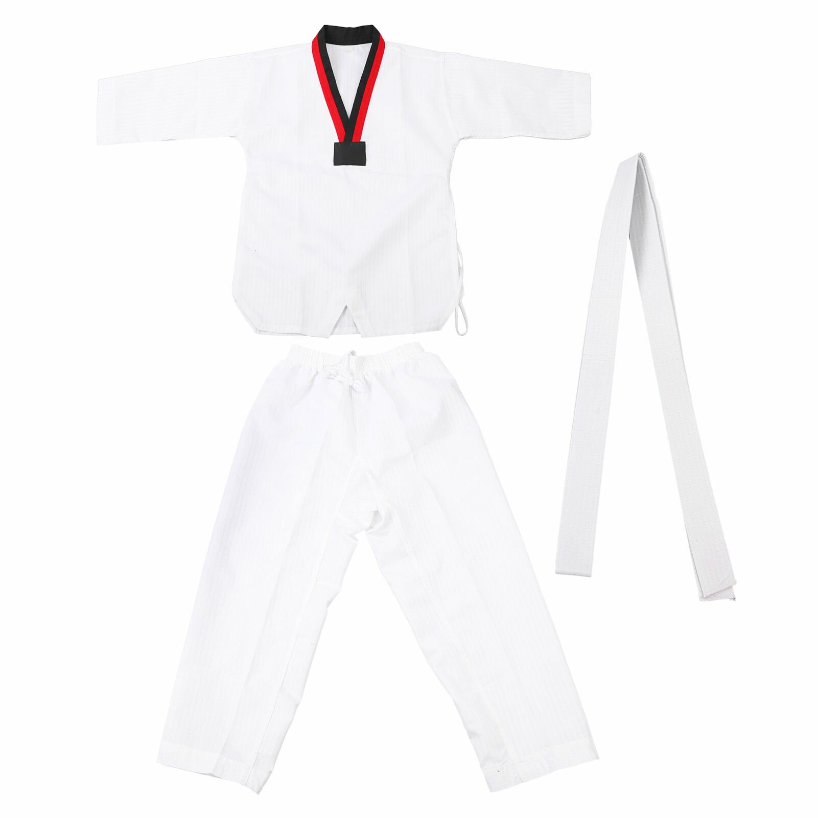 Форма для тренировок по тхэквондо, хлопковая, для боевых искусств, кикбоксинга, полосатая, модель M, удобная и прочная конструкция