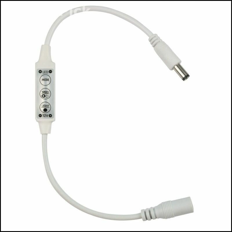 Диммер используется для регулирования яркости и интенсивности светодиодных лент, работающих от 12 вольт (белый набор).