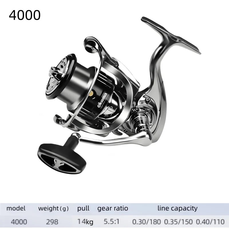 Катушка Okuma SW4000, 298g, 14kg, 5.5:1