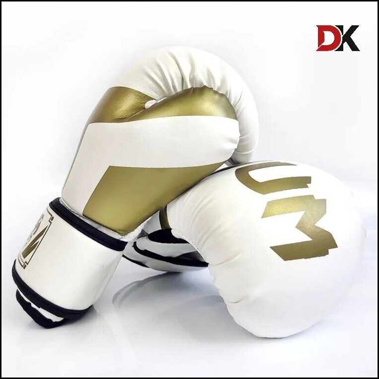 Эксклюзивные перчатки для бокса 12oz из белой искусственной кожиСамый продаваемый и долговечный