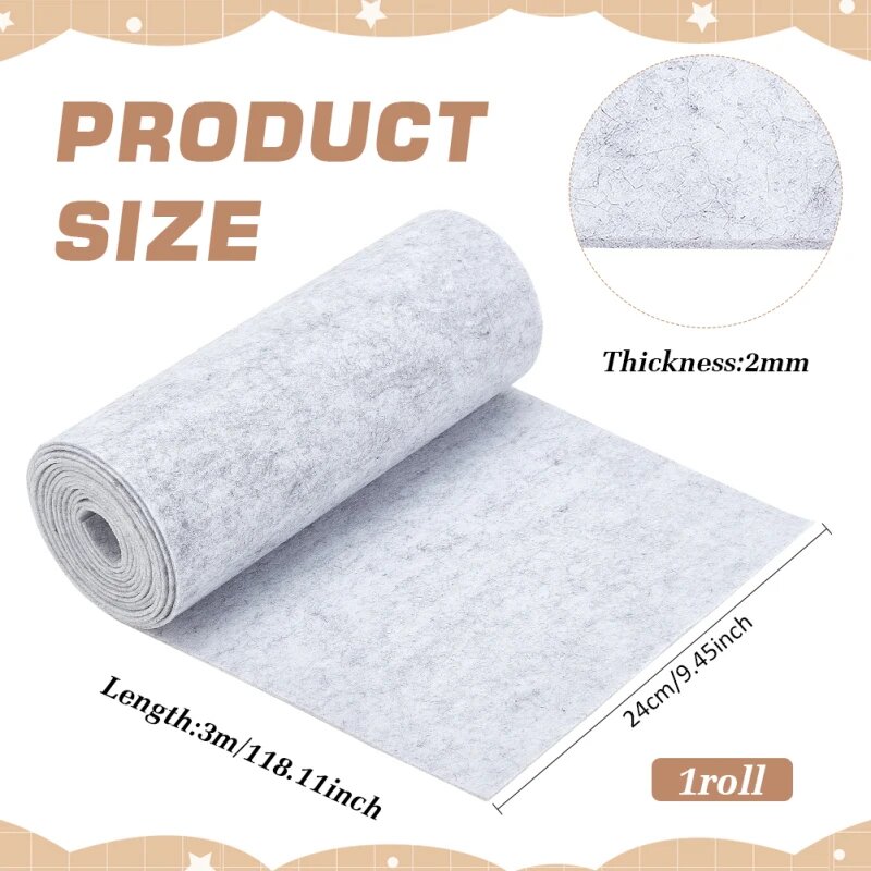 Рулон фетровой ткани Белый, AECH03-12722