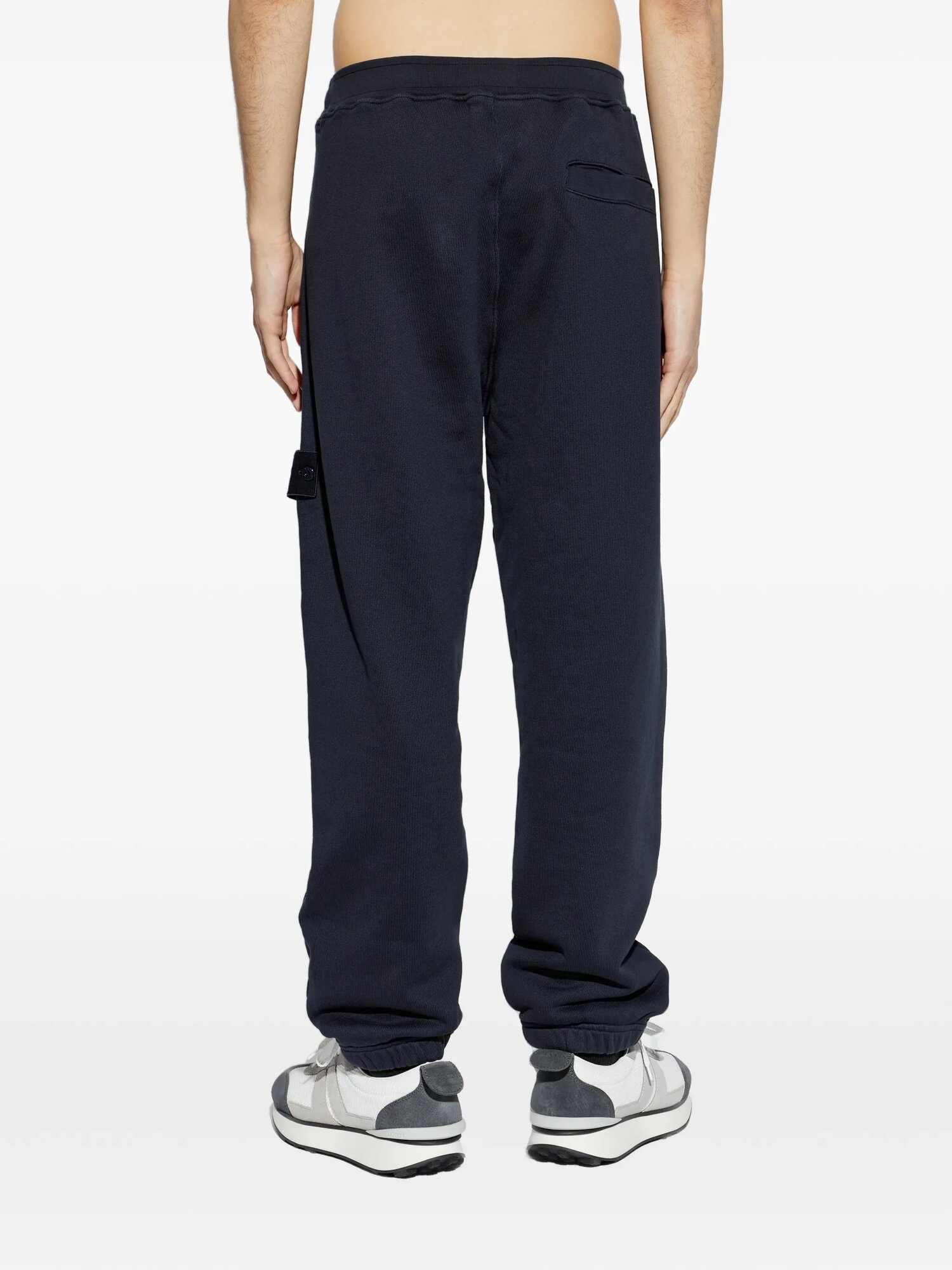 Брюки Stone Island Logo-patch track pants, размер L, Синий принт — фото 1