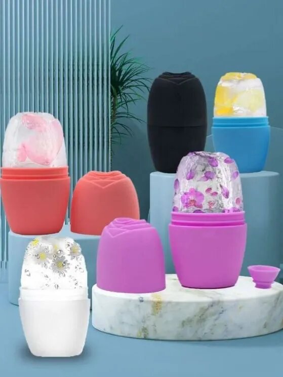 Охлаждающий массажер для лица. Силиконовая форма для льда. Криосфера / Криомассажер / Косметический лед.