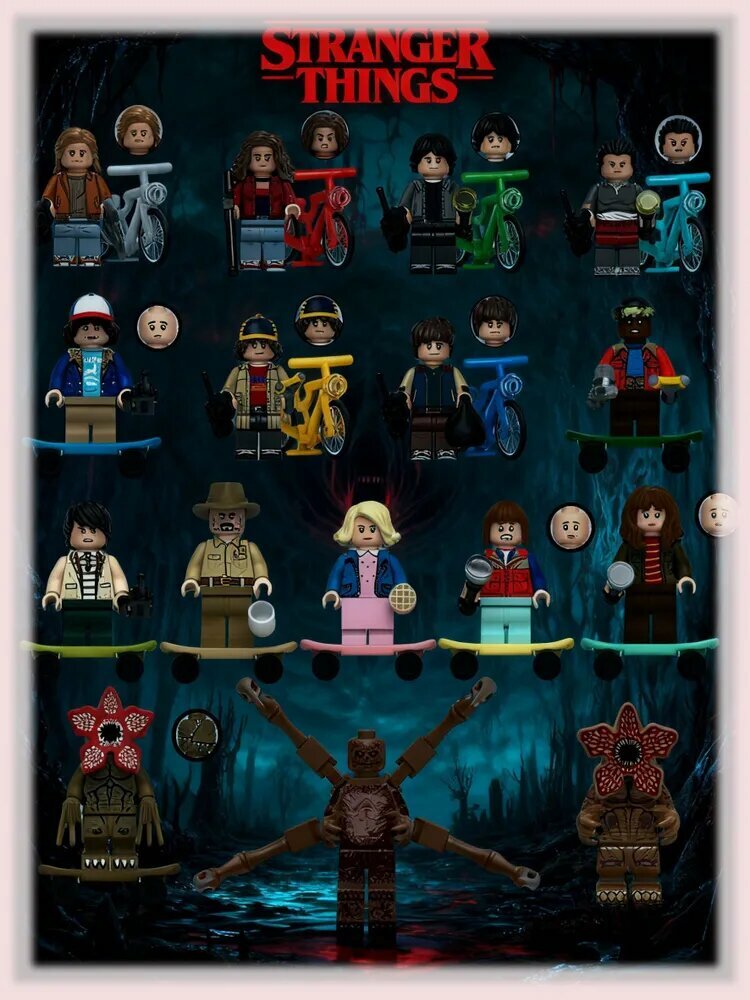 Конструктор Очень странные дела (Stranger Things) Фигурки героев сериала, наборы кубиков для мальчиков и девочек, отличный подарок