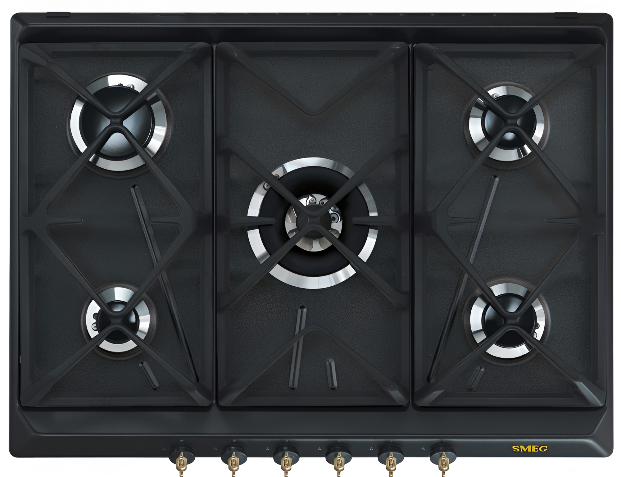 Газовая варочная панель SMEG SRV876AOGH, 5 конфорок, чугунные решётки