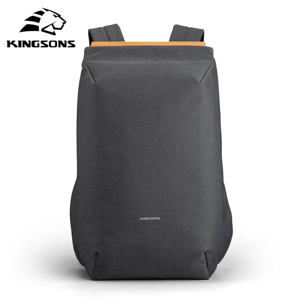 Противоугонный рюкзак Kingsons с зарядкой через USB, 15,6-дюймовые школьные сумки для мальчиков-подростков