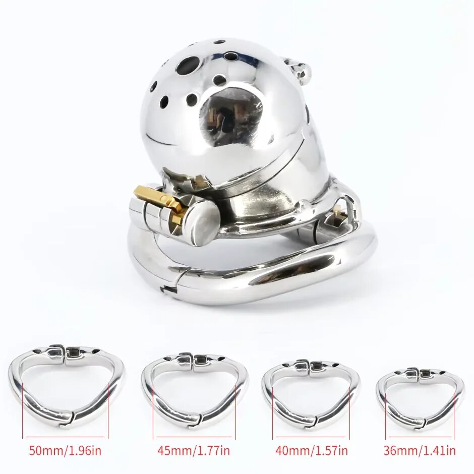 БДСМ 100%304 Нержавеющая сталь Мужской пояс верности Супер маленькая короткая клетка для члена Кольцо с замком Клетки целомудрия Секс-игрушки для мужчин Серый