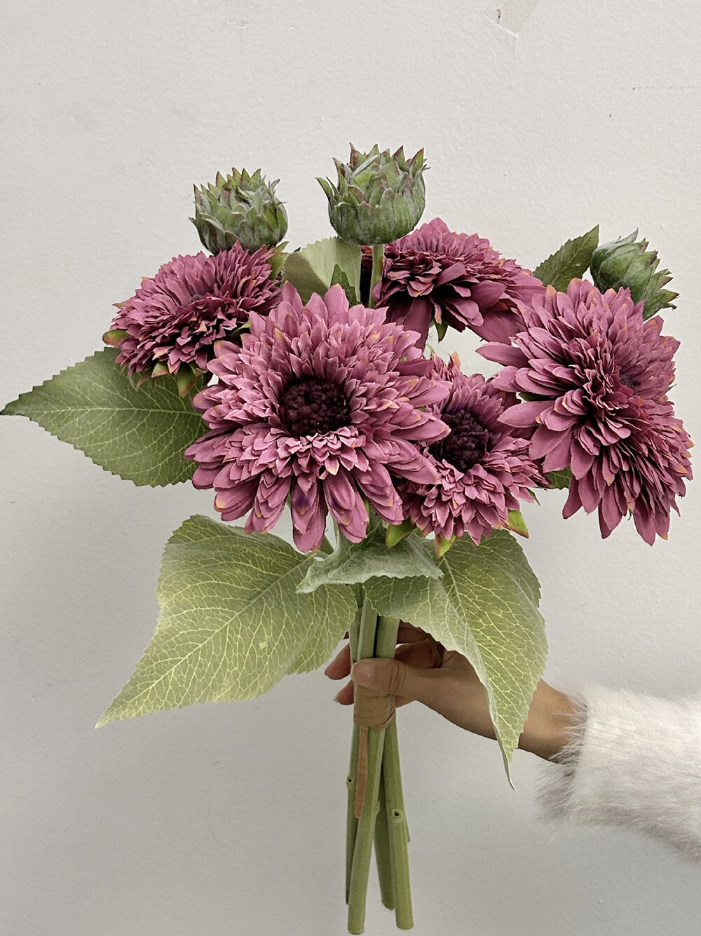 Букет искусственных подсолнухов,5 пышных цветов и 3 бутонов