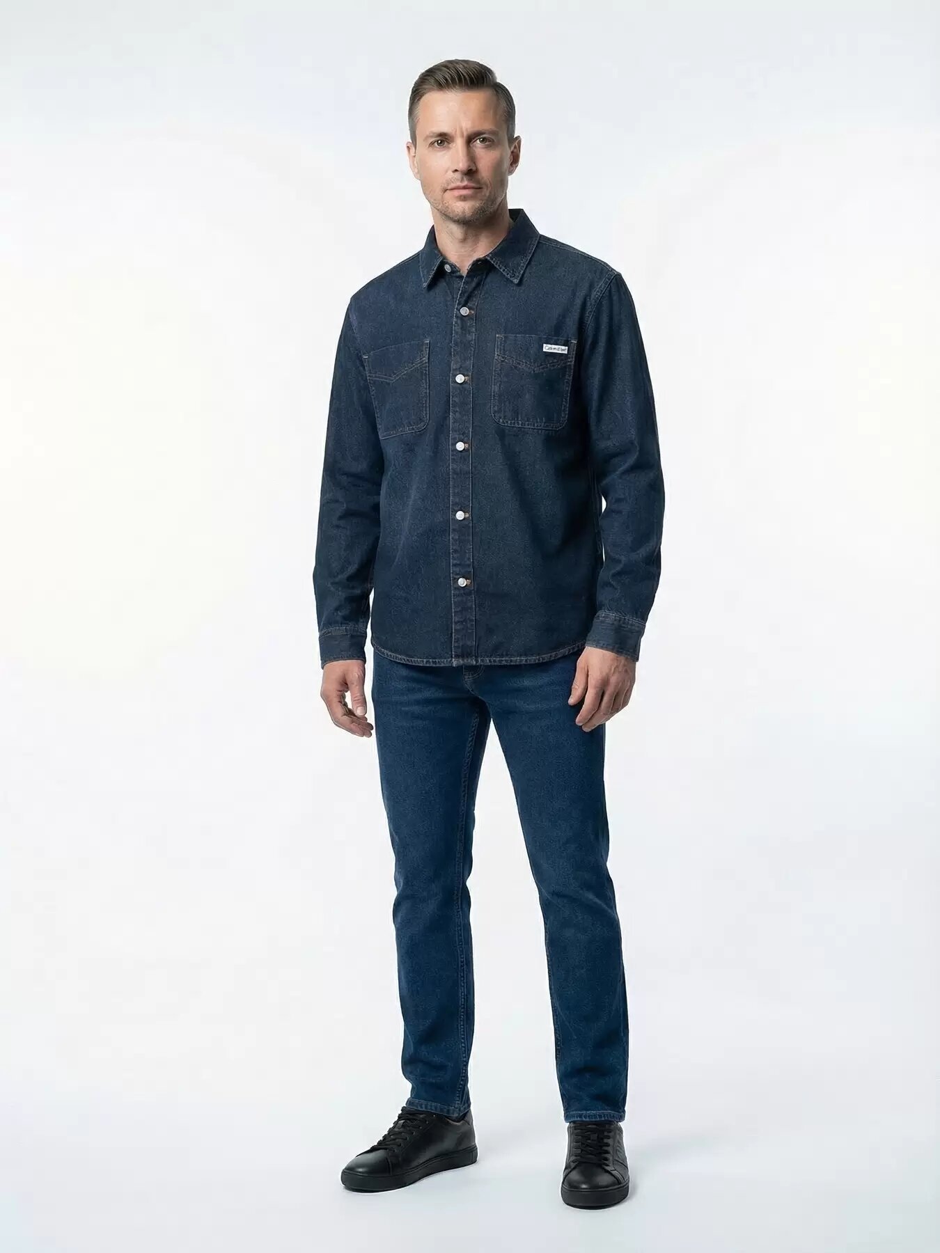 Рубашка Calvin Klein Jeans, размер S, cиний — фото 1