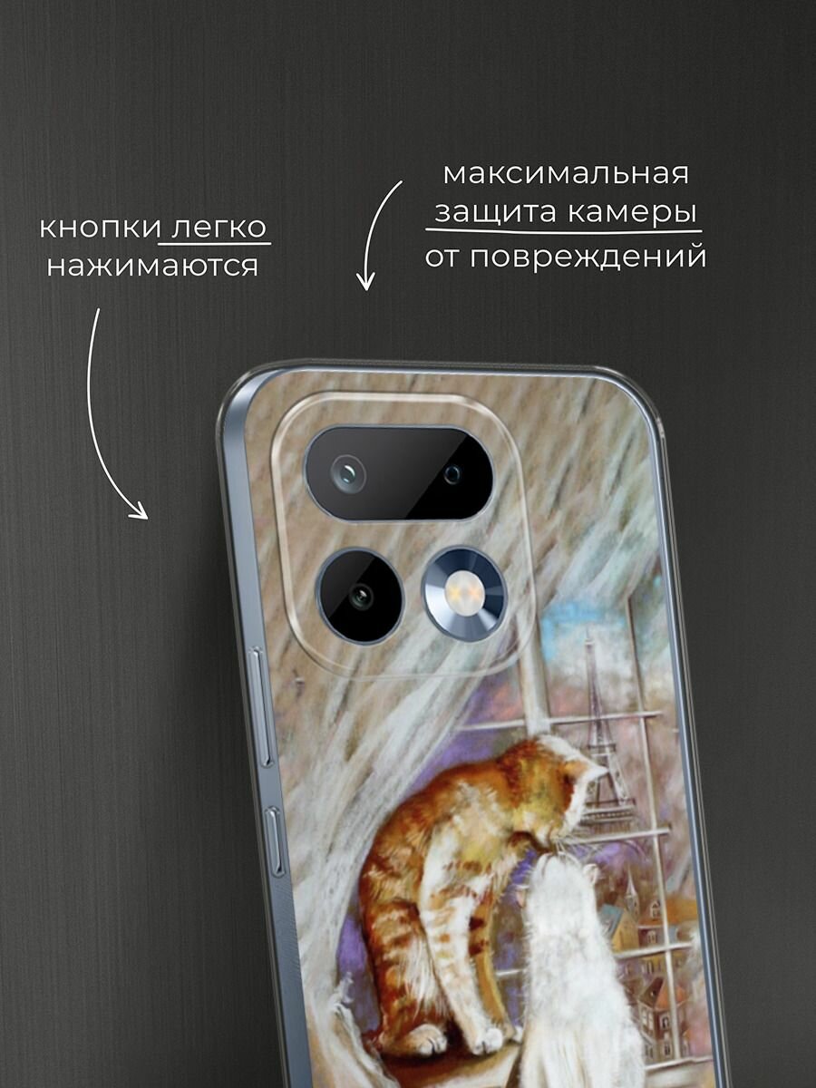 Чехол на Realme 16 Pro / Реалме 16 Про с принтом Влюбленные котики 1 — фото 1