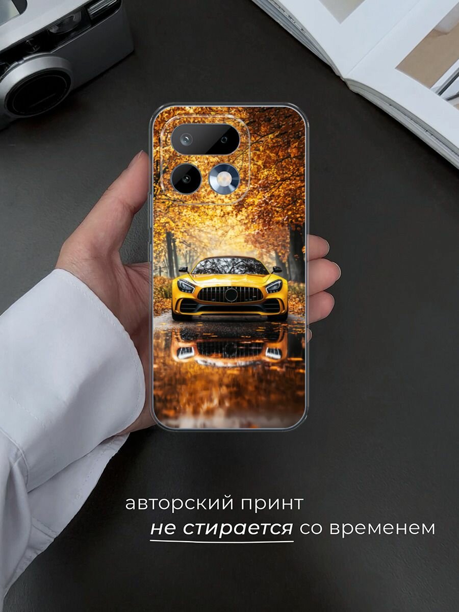 Чехол на Realme 16 Pro / Реалме 16 Про с принтом Машина в осени — фото 1
