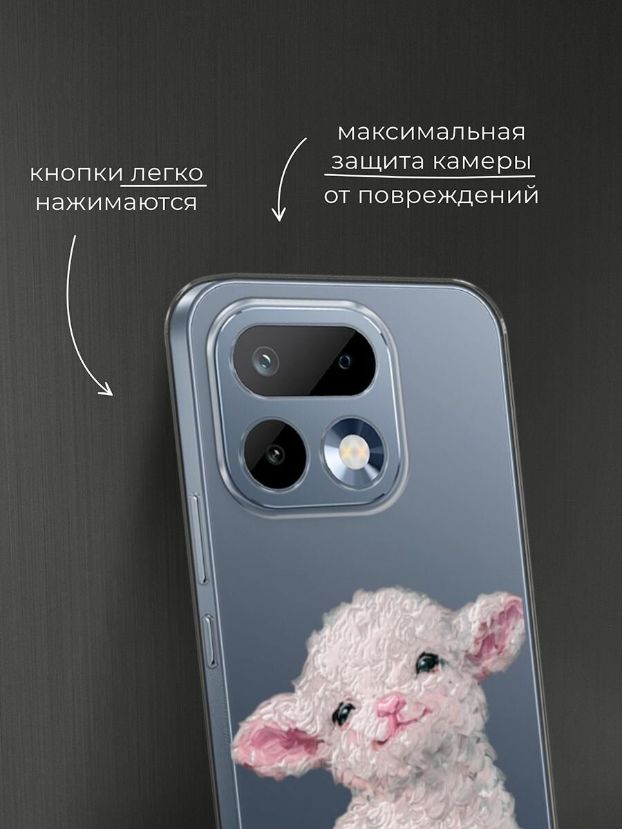 Силиконовый чехол на Realme 16 Pro / Реалме 16 Про с принтом Милый ягненок — фото 1