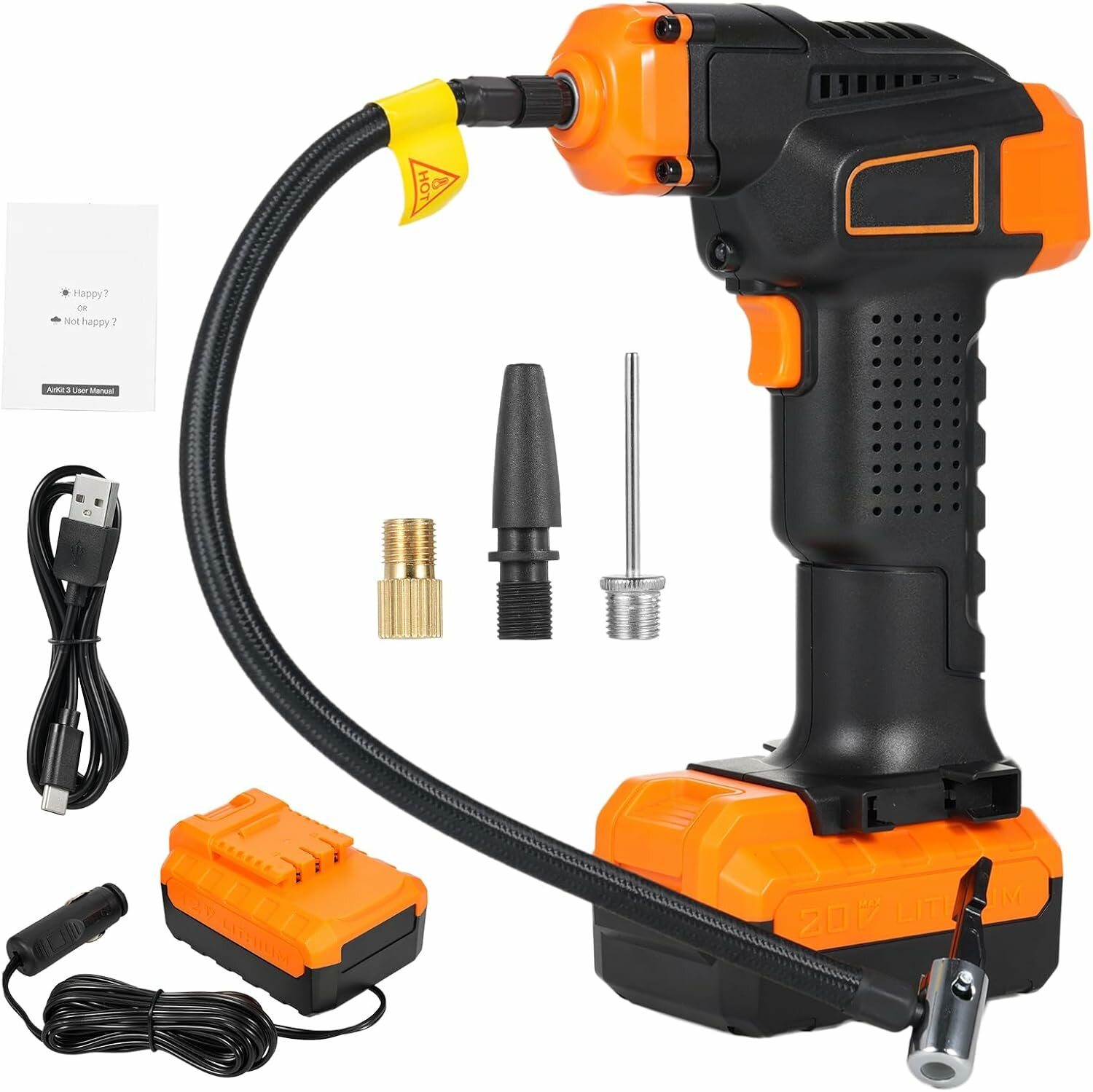 Беспроводной насос для подкачки шин, 20 В, воздушный компрессор, портативный ручной воздушный насос 50 фунтов на кв.