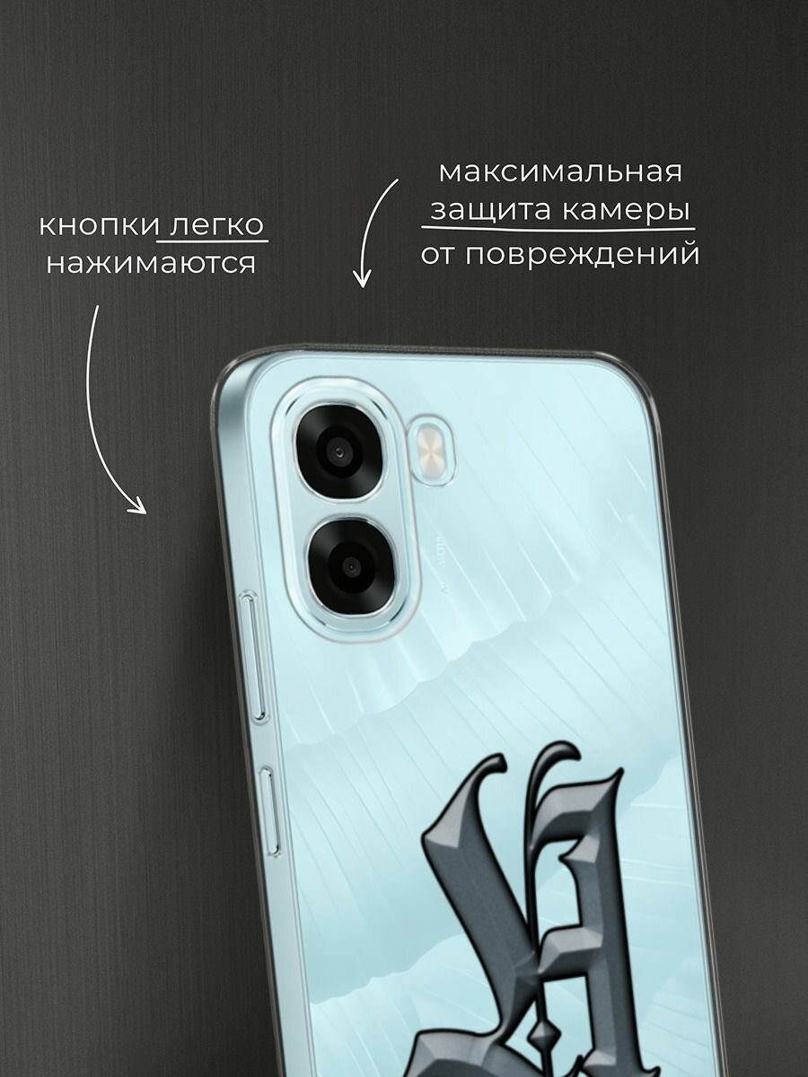 Чехол на Oppo A6x / Оппо A6x с принтом Буква A готик, прозрачный — фото 1