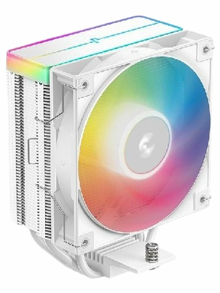Кулер для процессора DEEPCOOL AG400 WH ARGB V2 LGA1851/1700/1200/115X/AM5/AM4 (TDP 220W, PWM, ARGB Fan 120mm, 4 тепл. трубки, белый) RET
