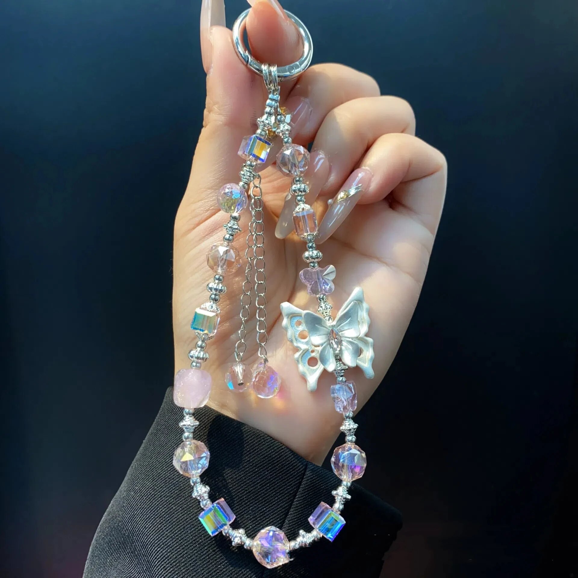 Креативный Брелок-держатель Для Телефона С Кристаллами В Виде Бабочки, Ручной Работы, С Возможностью Персонализации