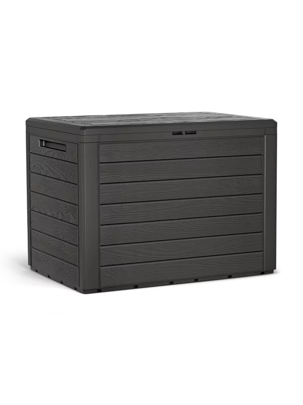 Ящик сундук садовый для хранения вещей Prosperplast Woodebox 190 л, темно-коричневый