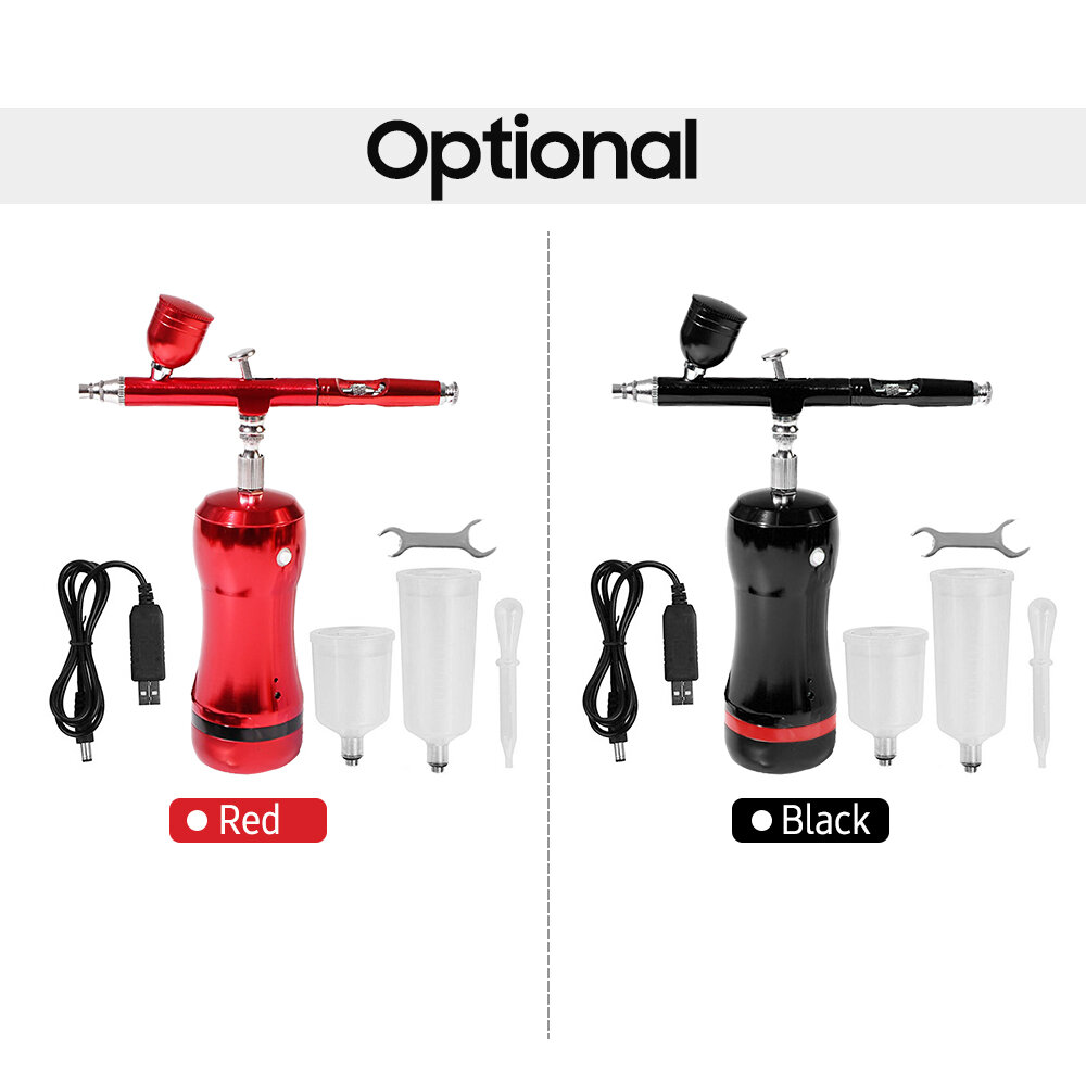Портативный аэрограф с компрессором, комплект с автоматическим запуском и остановкой, аэрограф 0,3 мм, гравитационная подача 7 мл, перезаряжаемый мини-ручной аэрограф для рисования, нейл-арта, тату, у