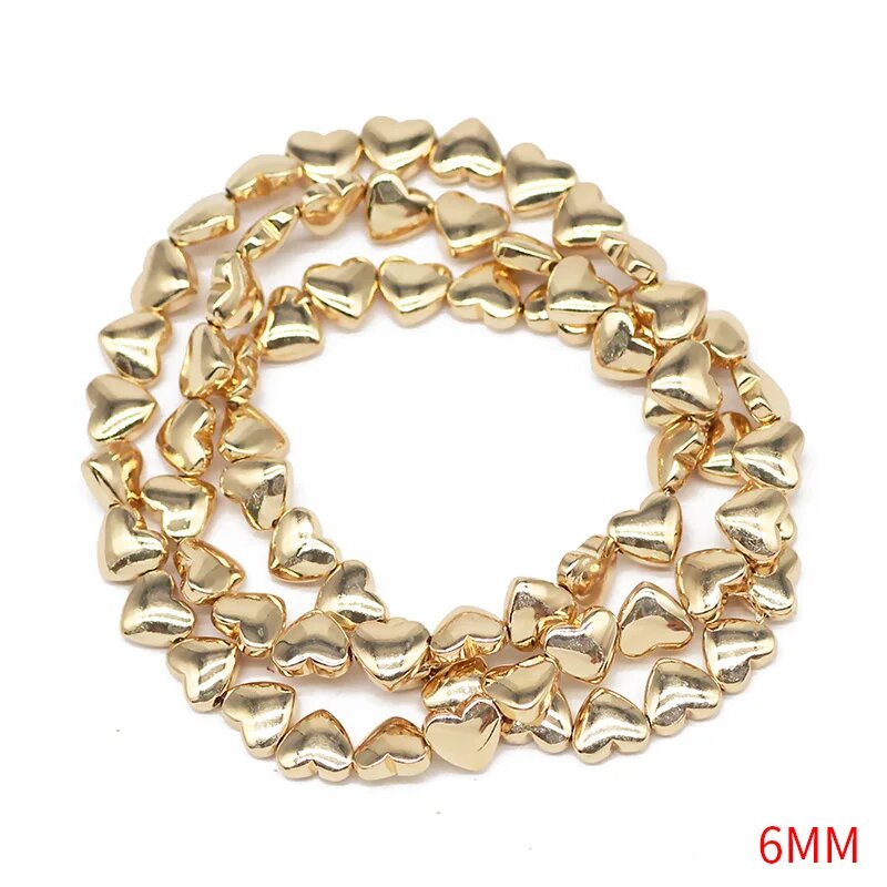 Золотые гематитовые бусины YHBZRET 6mm 1Strand KC