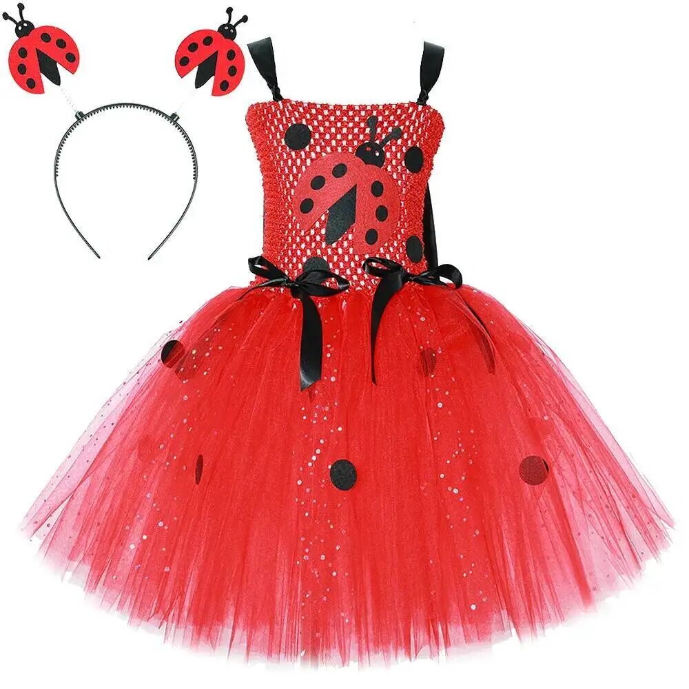 Платье-пачка для девочки, красный горошек, 11Y, Dress Set 1