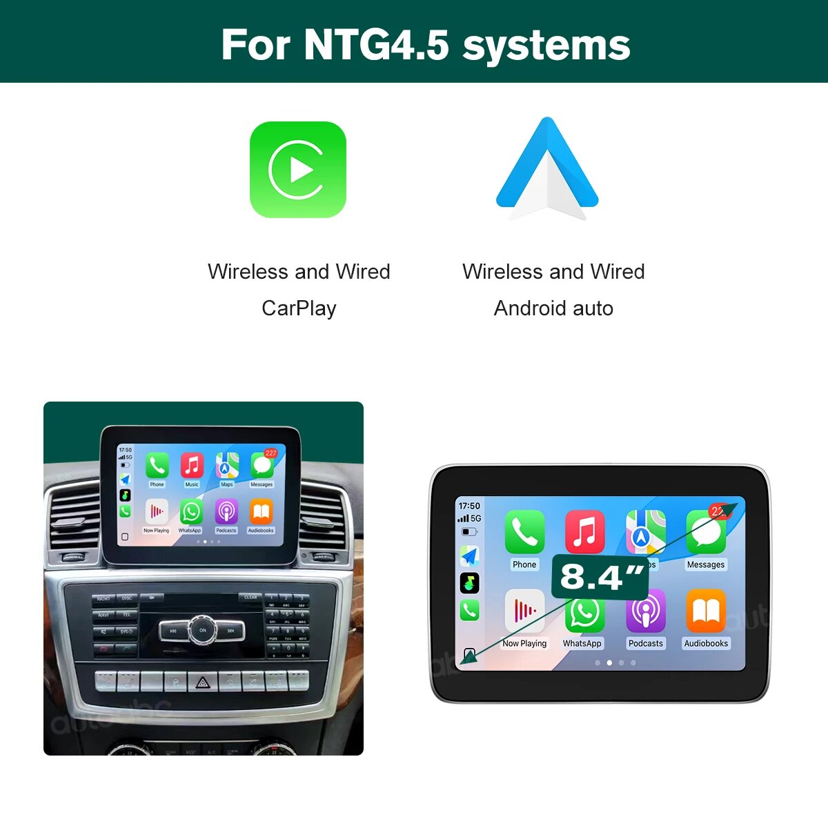 8.4" Carplay/Android Auto для Mercedes Benz NTG4.5 ML/GL