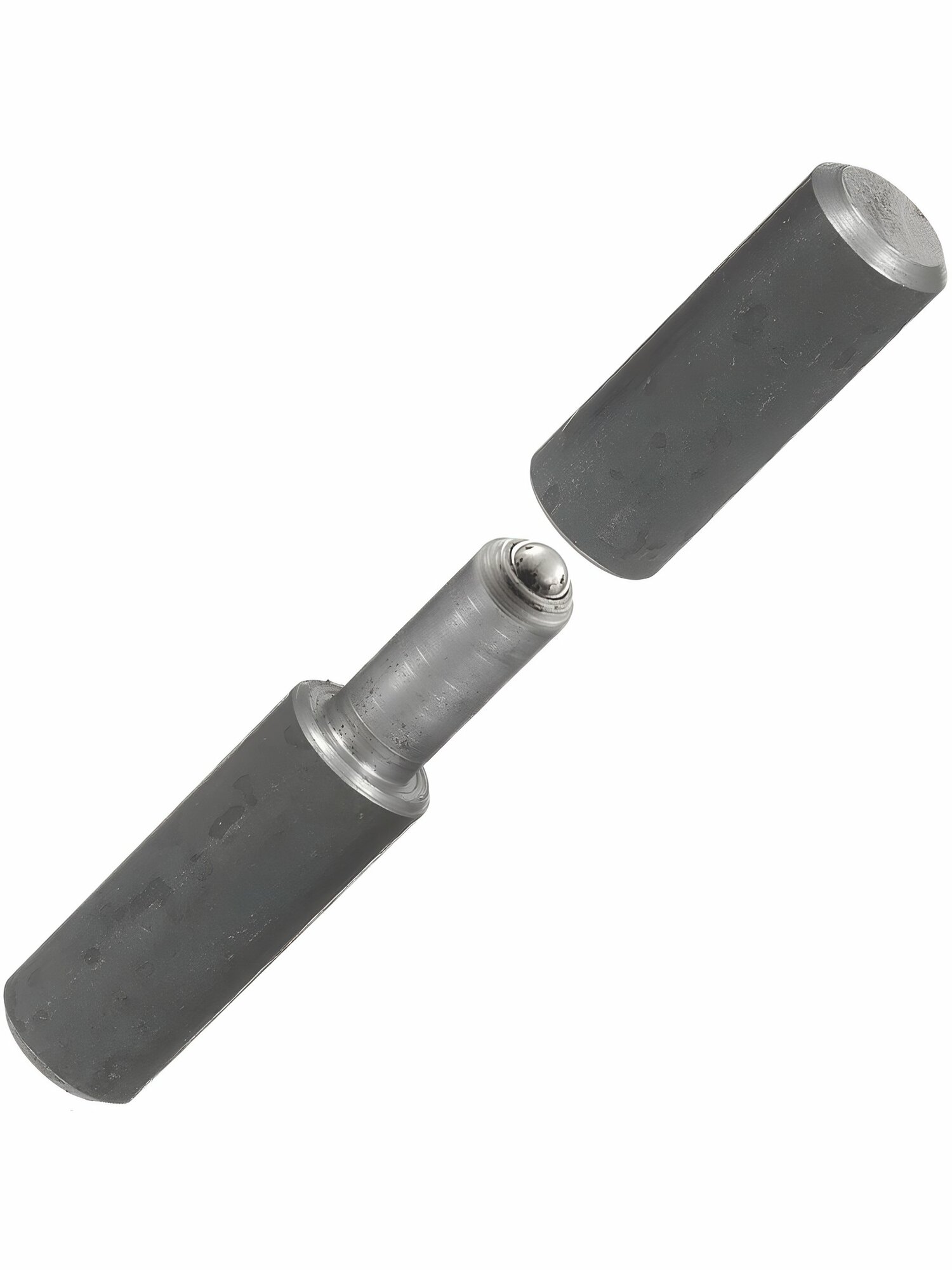 Петля гаражная цилиндрическая 22х120 мм с шариком, серый цвет, сварная, универсальная для ворот и гаража