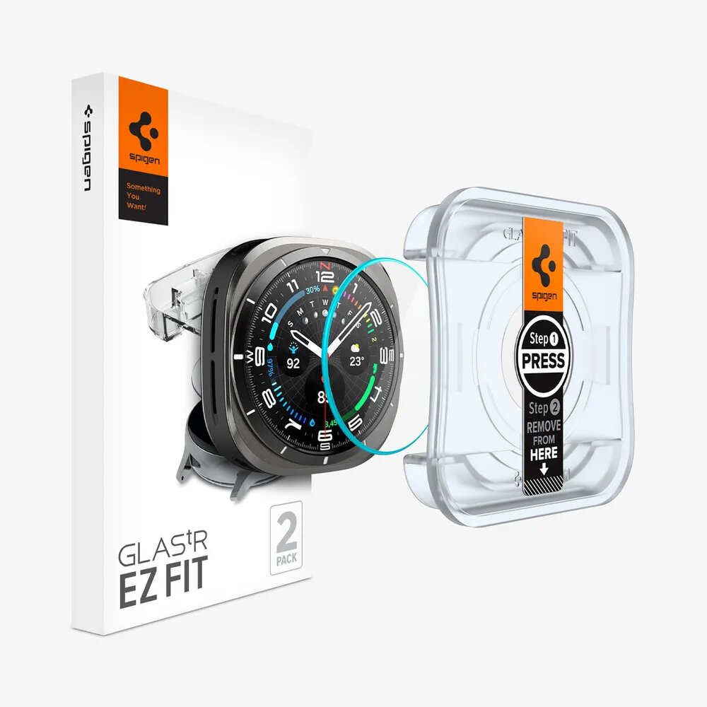 Защитное стекло Spigen Glas.tR EZ Fit для Samsung Galaxy Watch Ultra (47 мм)9H твёрдостьОлеофобное покрытие2 шт