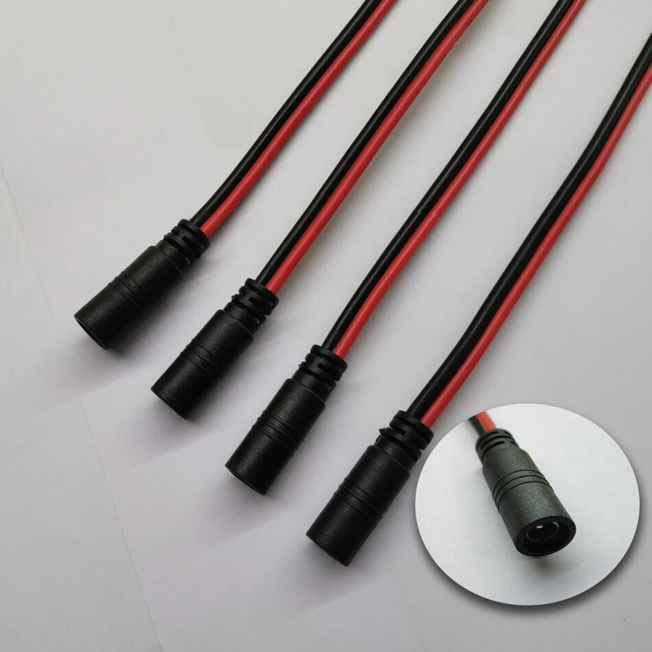 Кабель питания DC 5.5x2.1 мм 30 см, 10шт, 18AWG Famale