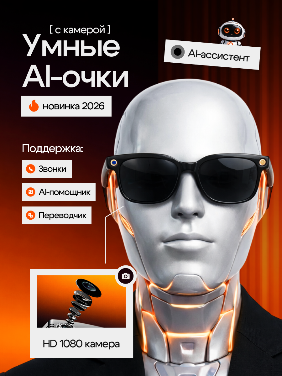 Умные смарт очки с камерой и искусственным интеллектом, ХИТ 2026