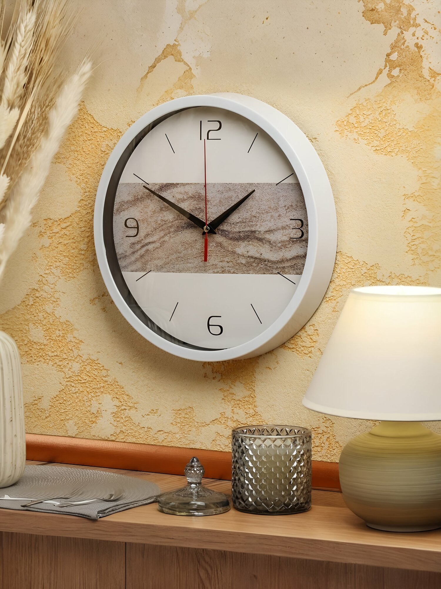 Часы настенные 30 см Y4-3356 для интерьера дома и офиса. Стильный декор для стен, надежный механизм, качественное исполнение