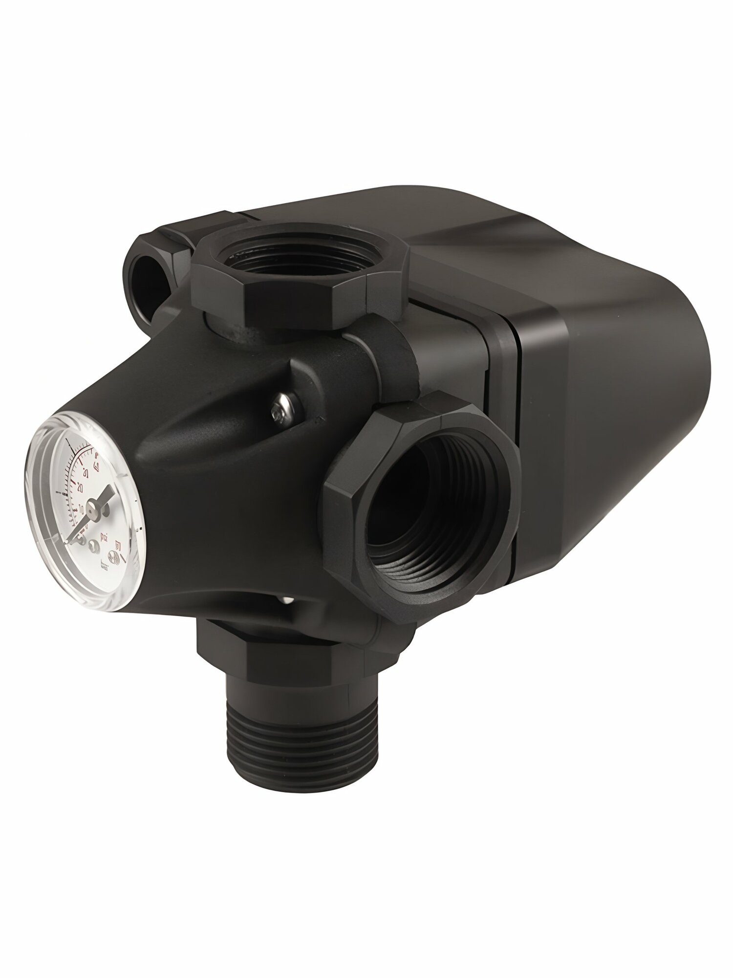 Реле давления для насоса Jemix XPD-2-3W 1 дюйм, 1-3 атм, 15 А с манометром и тройником для систем водоснабжения