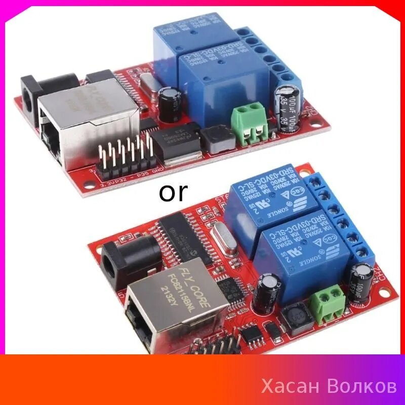 Двухканальный релейный модуль Ethernet с WEB-сервером