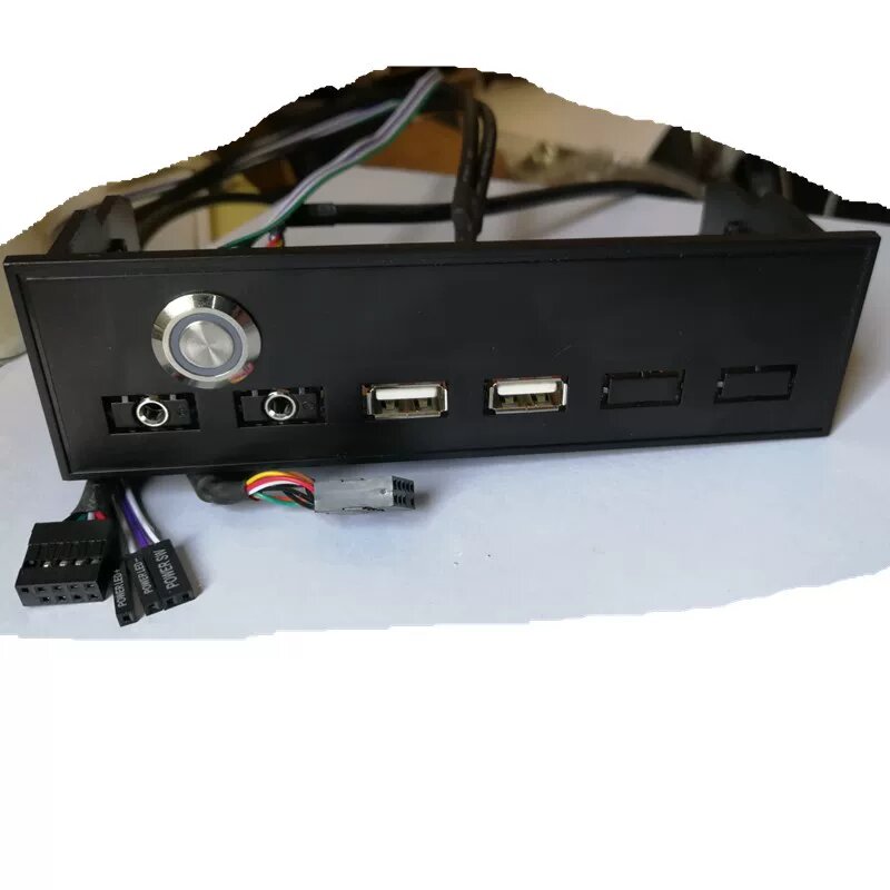 USB 3.0 адаптер-держатель с поддержкой HD и переключателем со светодиодом для 5.25" отсека, 2 гнезда