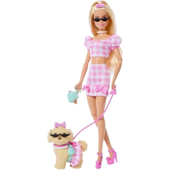 Кукла Barbie JFP36 с щенком, серия Twinning Looks