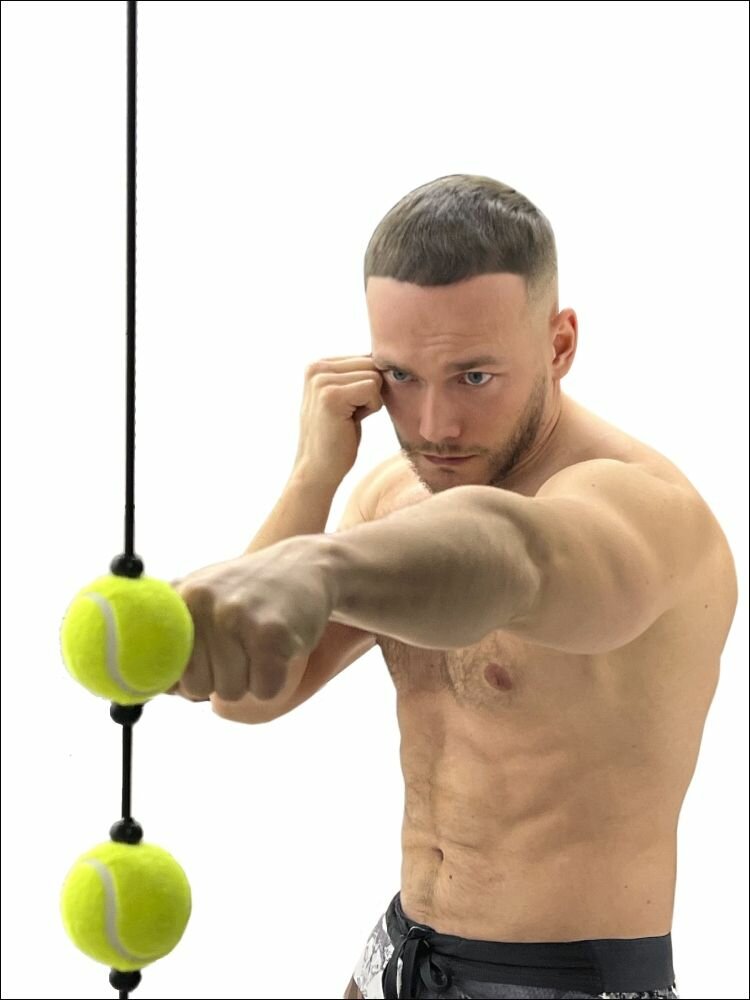 Эспандер DODGE 2 мяча, боевой мяч, мяч на резинке, пневмогруша, груша на растяжках, dodge ball, тренажер для бокса