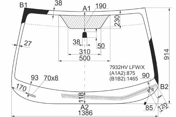 Стекло AGC 6964759 SUBARU IMPREZA 07 СТ ветр ЗЛ+ЭО