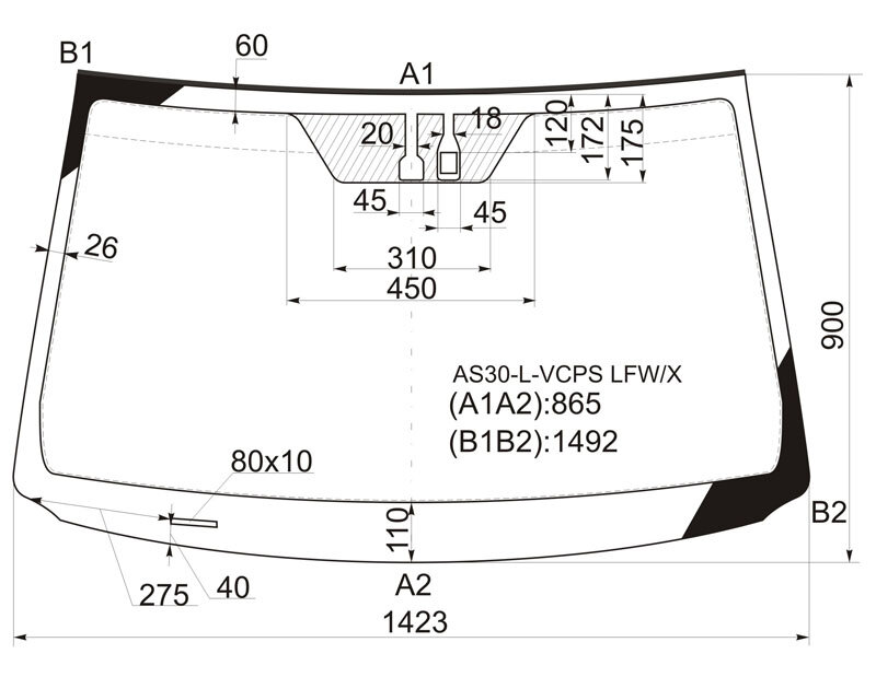Стекло лобовое В клей TOYOTA RAV4 #CA3# 05- (VIN, П