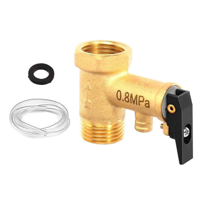 Клапаны сброса давления 0,8 МПа С Автоматическим Выпуском Против Обратного Потока Латунные Предохранительные Клапаны 1/2 дюйма для Систем Водонагревателей