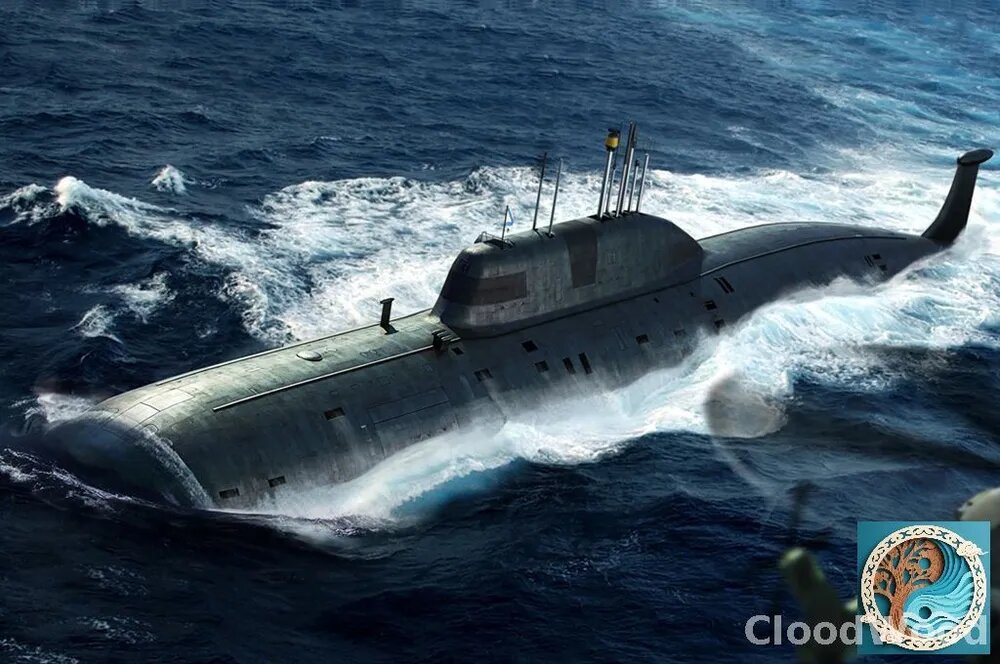 Hobbyboss 83525 1:350 Ударная атомная подводная лодка ВМФ России класса "Акула Сборная модель судна