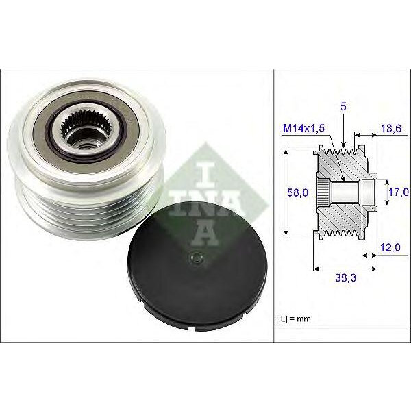 Шкив генератора для автомобиля, INA 535 0184 10 (1 шт.)
