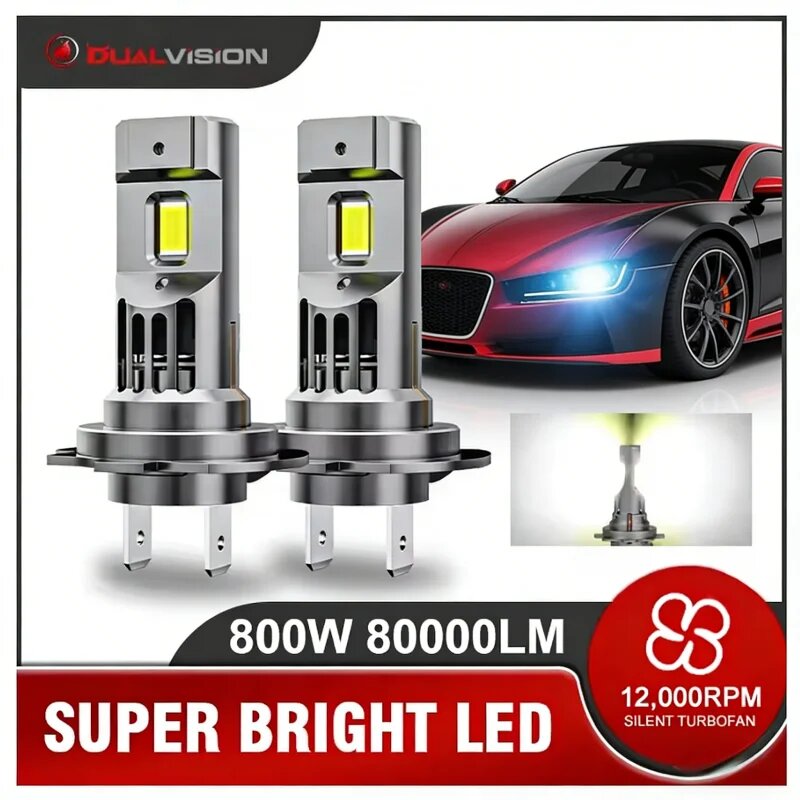 800W Turbo H7 H11 Светодиодные лампы для фар CANBUS Lights H4/9003/HB2 Hi/Lo, 4300K White Yellow