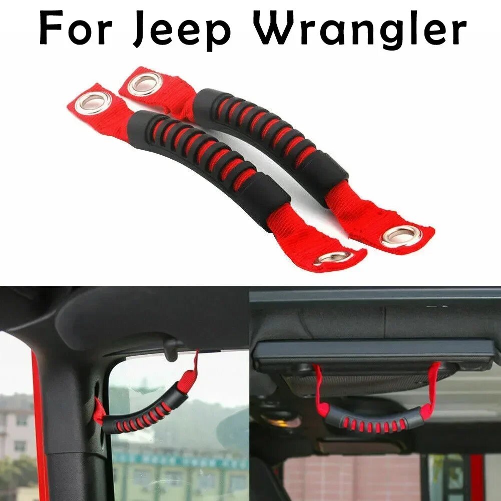 Для Jeep Wrangler TJ JK 1997-2019 автомобильное крепление на ручках, боковые Красный, Красный