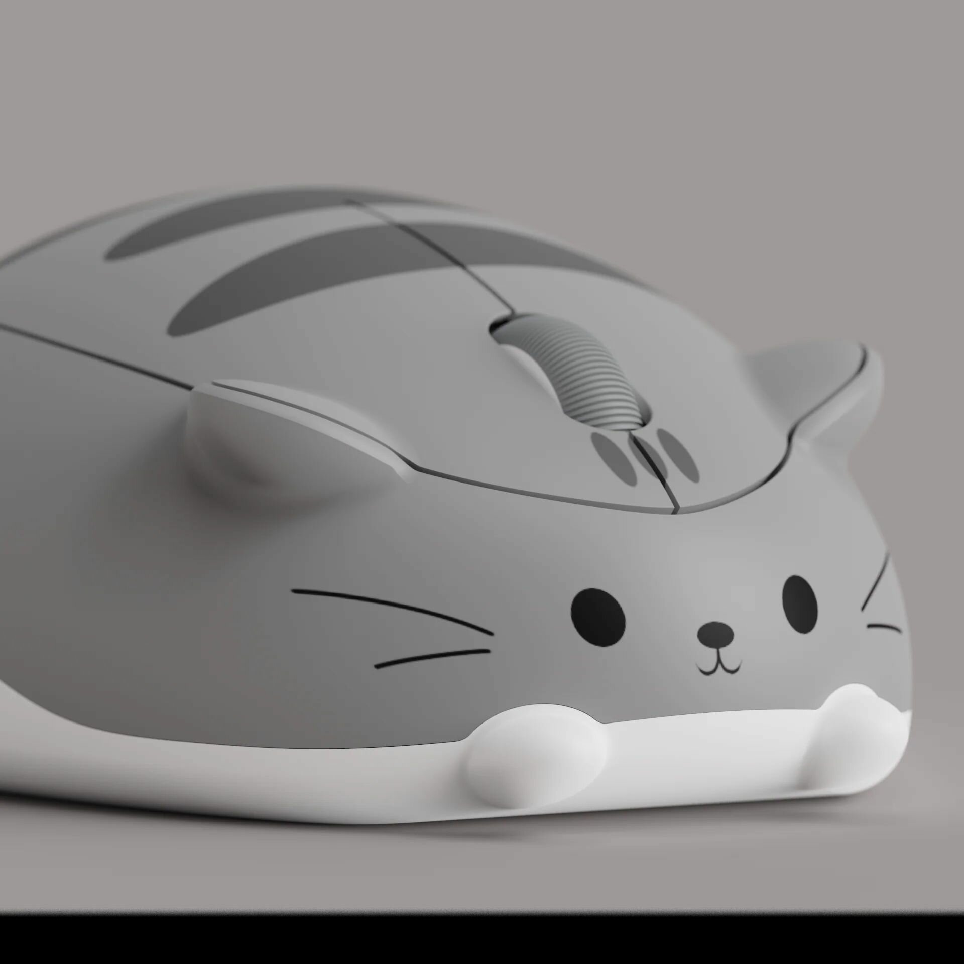 AKKO Игровая мышь беспроводная Беспроводная мышь Akko с кошкой, серая (Mim), светло-серый, перламутровый игровая беспроводная мышь с кошкой светло-серая перламутровая