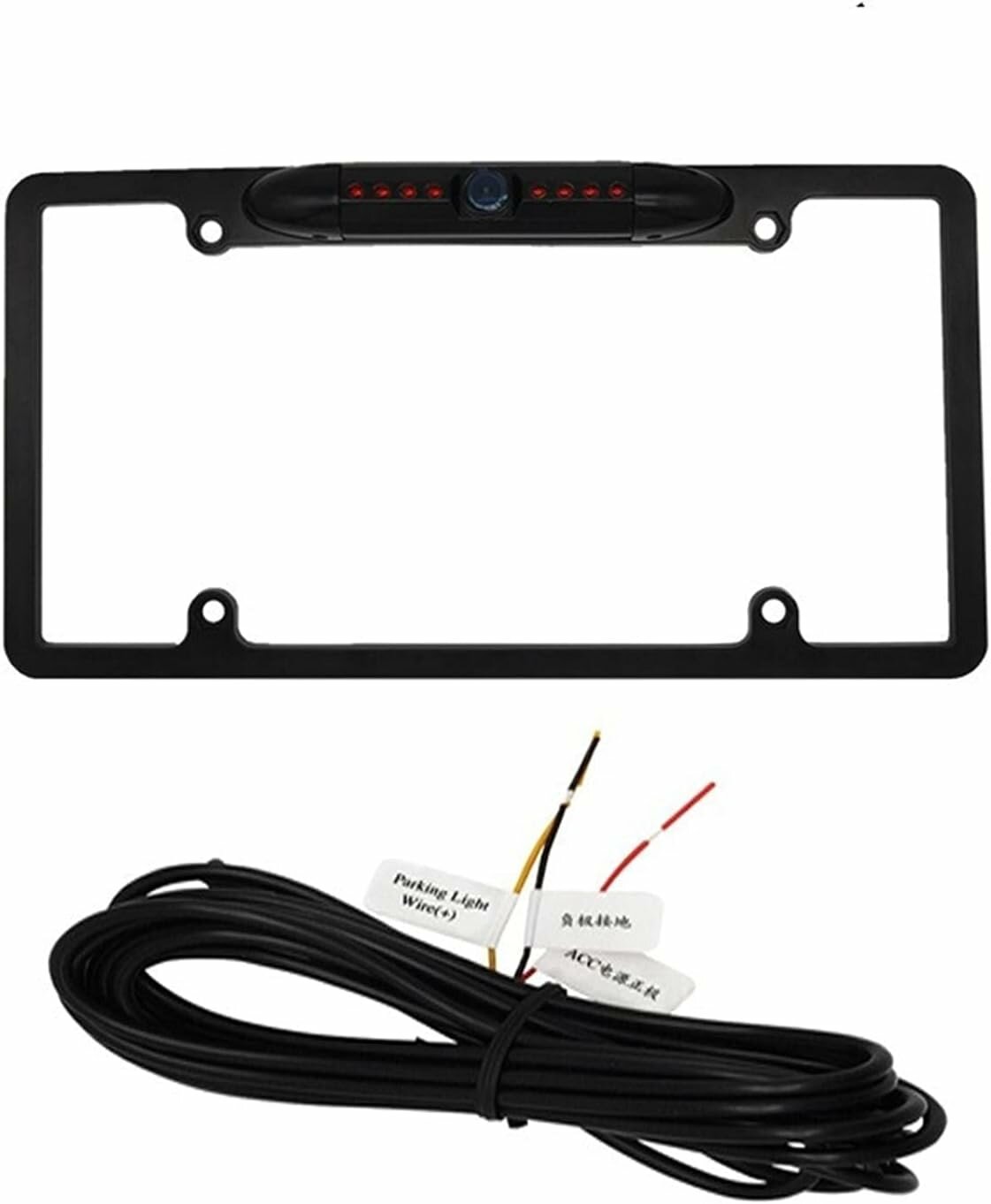 Беспроводная регулируемая резервная камера в рамке номерного знака США с водонепроницаемым приложением ночного видения