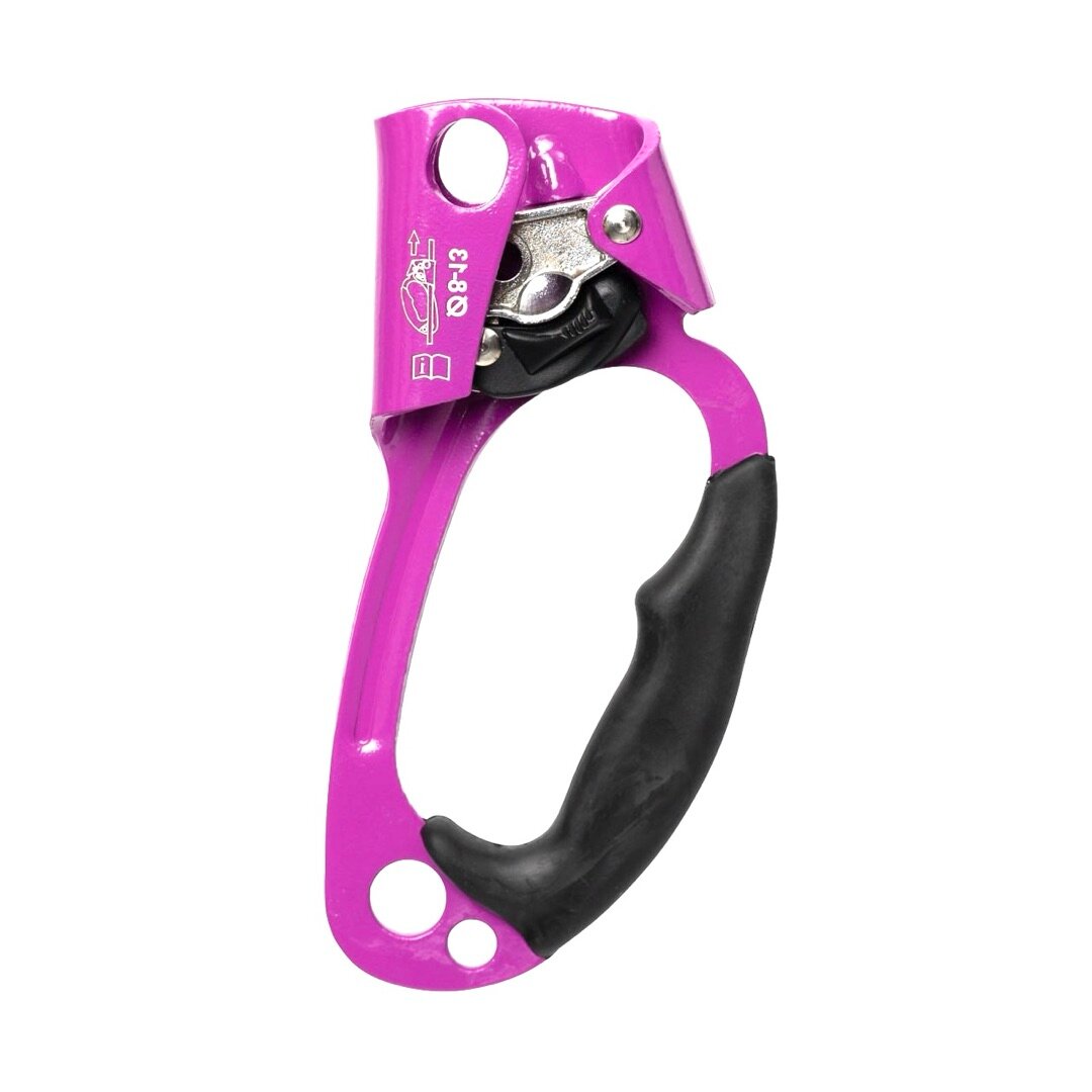 0101. pink ver Зажим ручной "Жумар" правый, розовый. Вертикаль