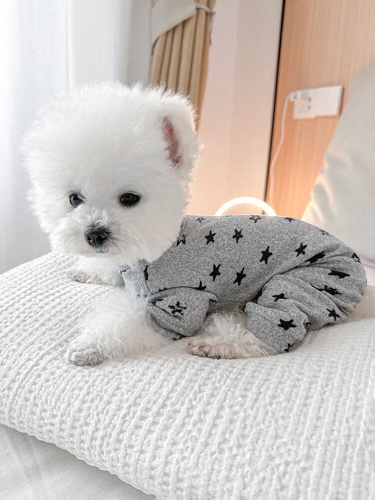 Звездный узор четырехногий костюм, LUCKY DOG, серый, домашних собак можно носить, высококачественная ткань, удобная и мягкая