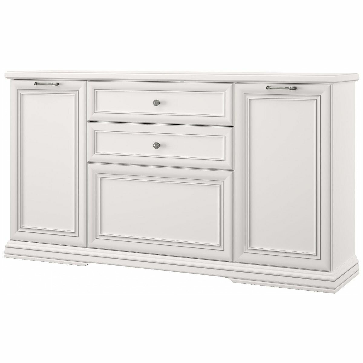 Тумба Anrex SEVILLA 3D2S-1, ЛДСП, МДФ, шариковые направляющие, белая, 175 см x 96 см