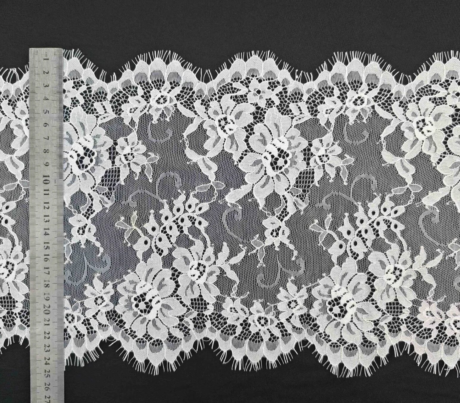 Кружево французское белое, 24 см, Цвет: D 24CM Off White