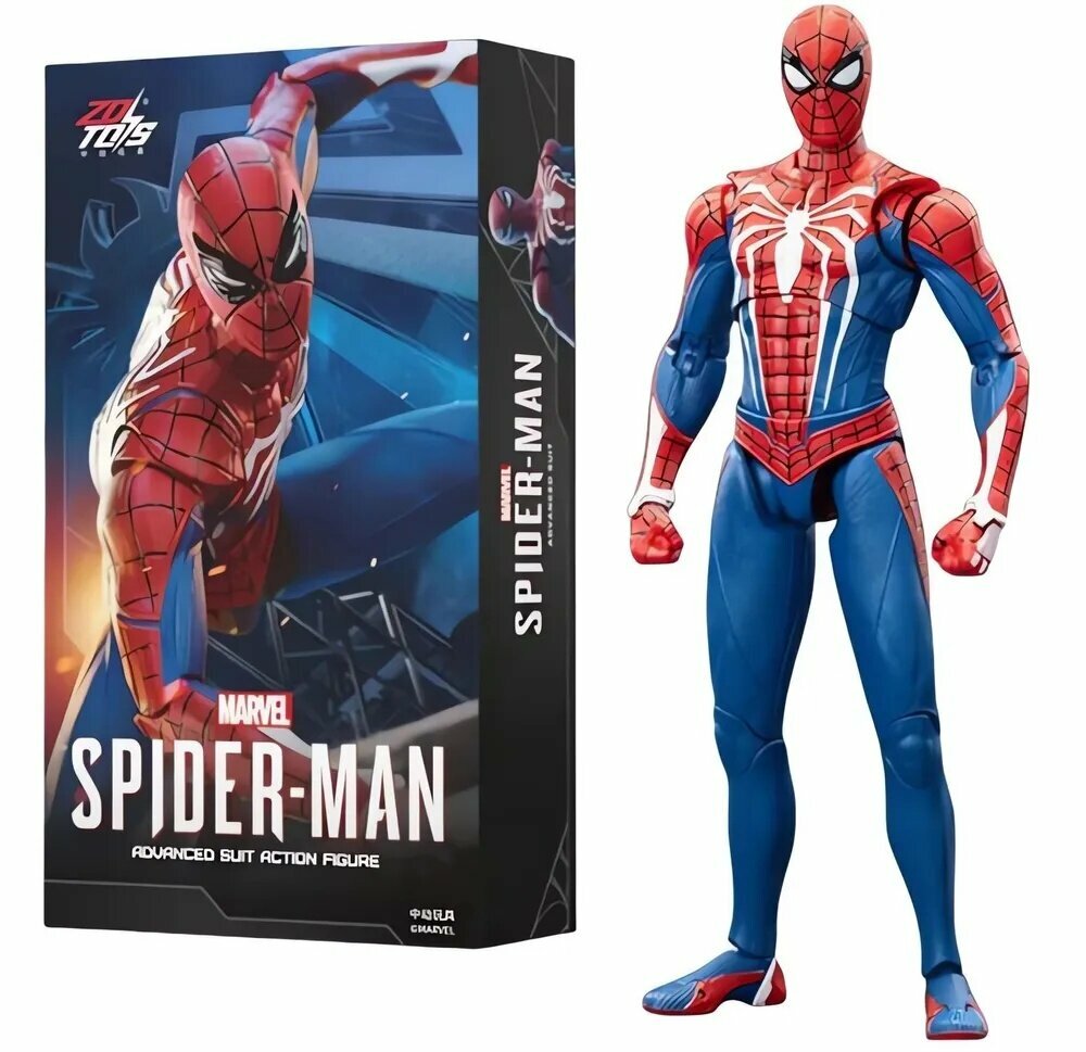 Коллекционная фигурка "Человек-паук". Версия для PS4. ZD TOYS/SPIDER-MAN Advanced suit action figure. 18 см.